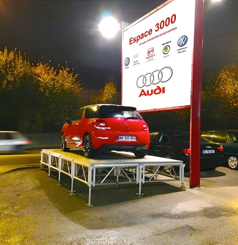 QuickLock Staging 1-Step Fixed Stairs with Handrails (16" High Stage ...